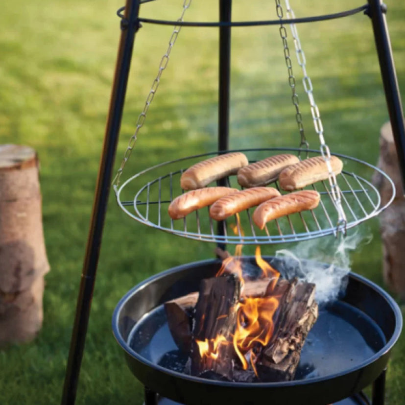 Hængegrill i stål med bålfad – yoloshopdk